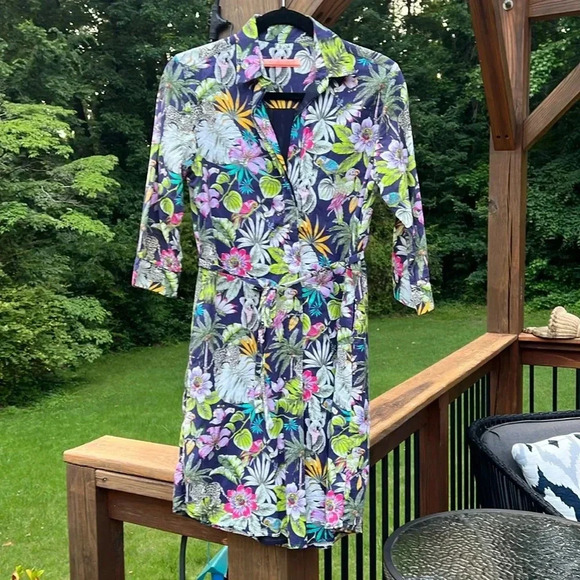 Vilagallo | Dresses | Vilagallo 34 Sleeve Koala Bird Animal Shirt Dress ...